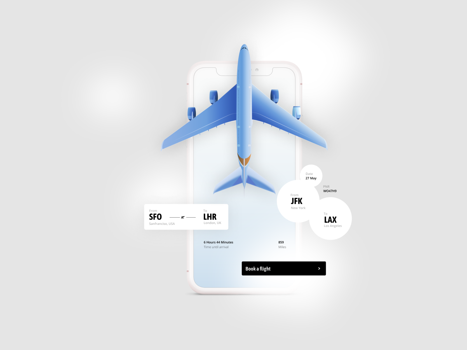 Mobile- Flight Booking- Airlines UI by f1studioz on Dribbble
