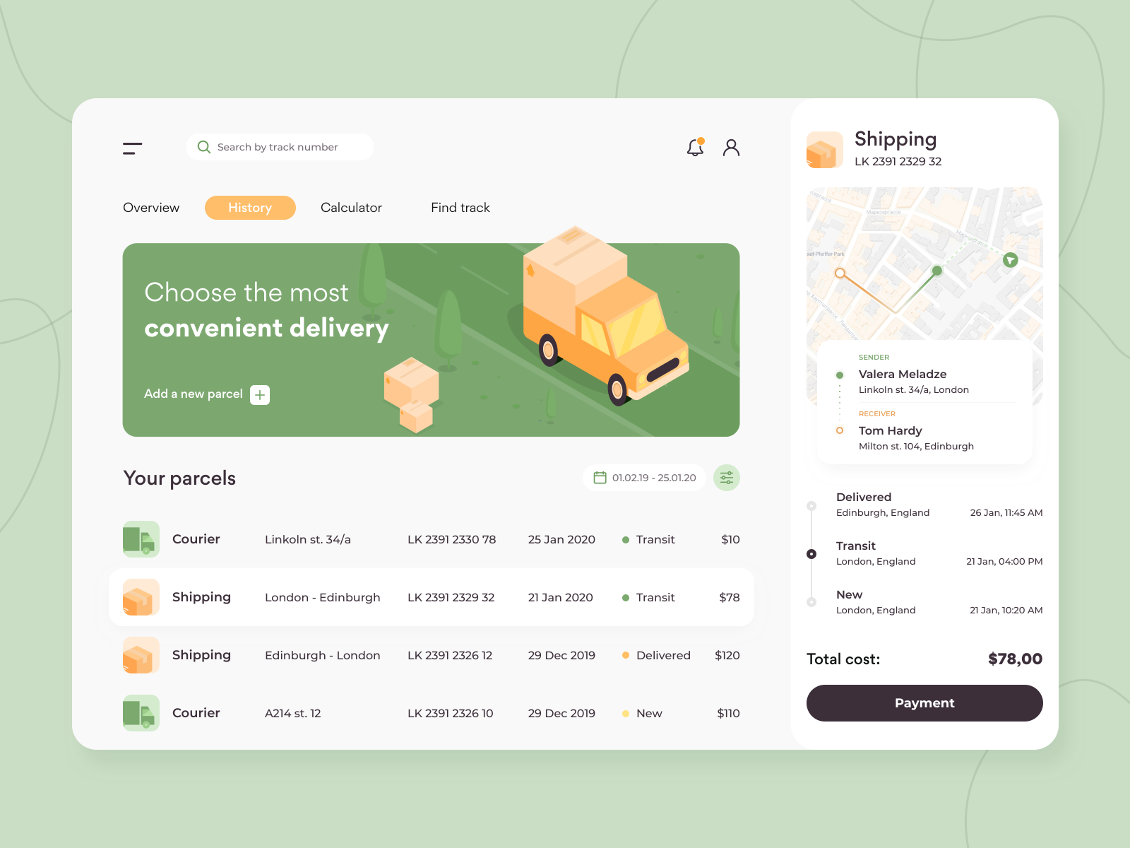 Delivery - Web app concept by Diana Makar for Arounda on Dribbble