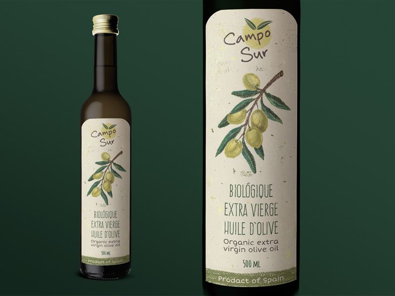 Label for organic olive oil by Iuliia Shkliar on Dribbble