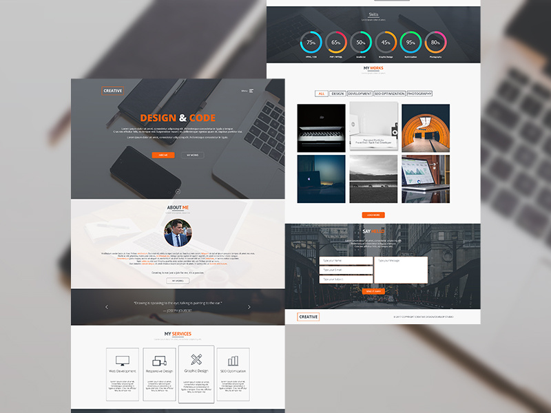 CREATIVE | One page portfolio by Byurhan Beyzat on Dribbble