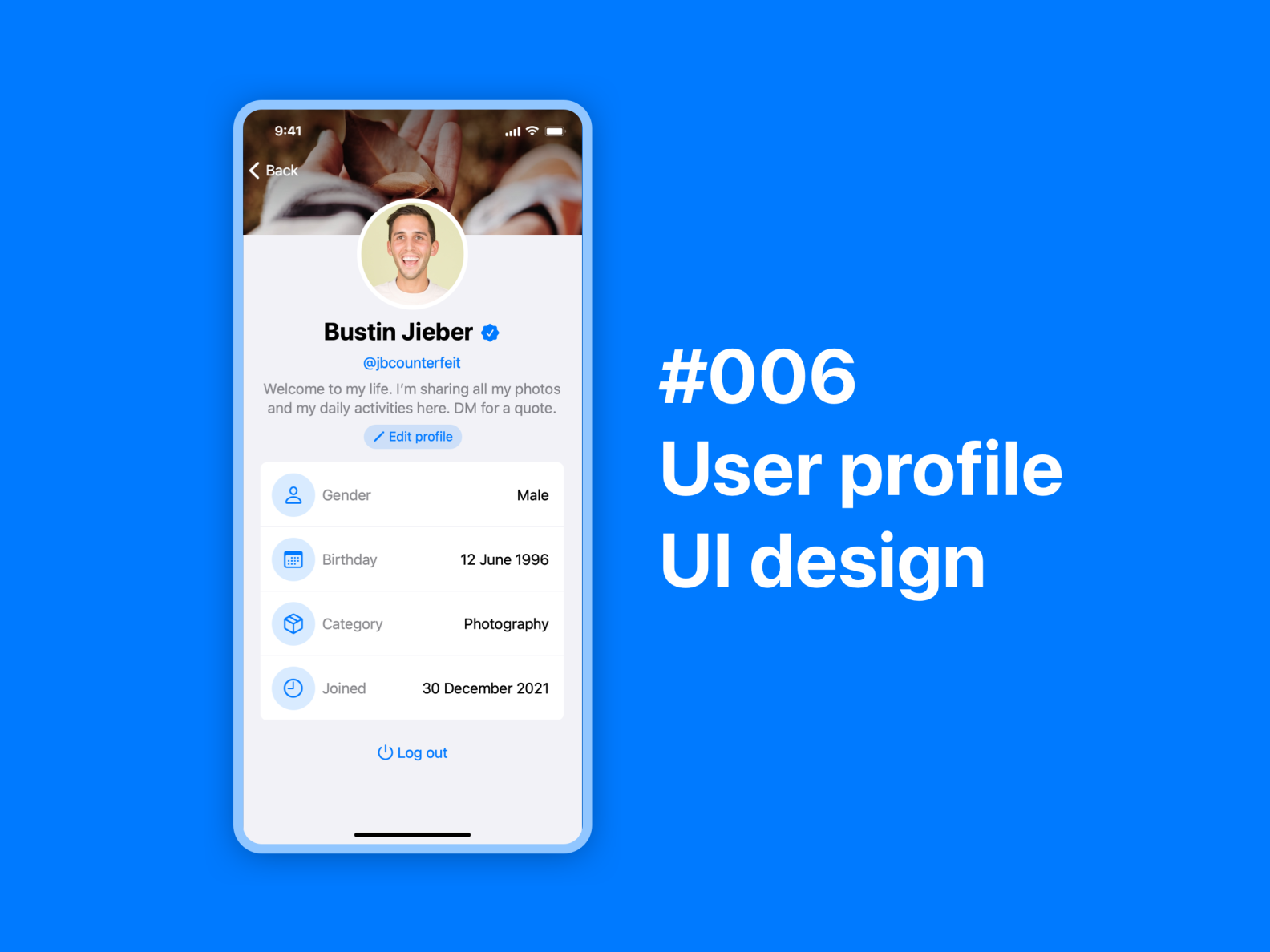 User profile design by Souris on Dribbble