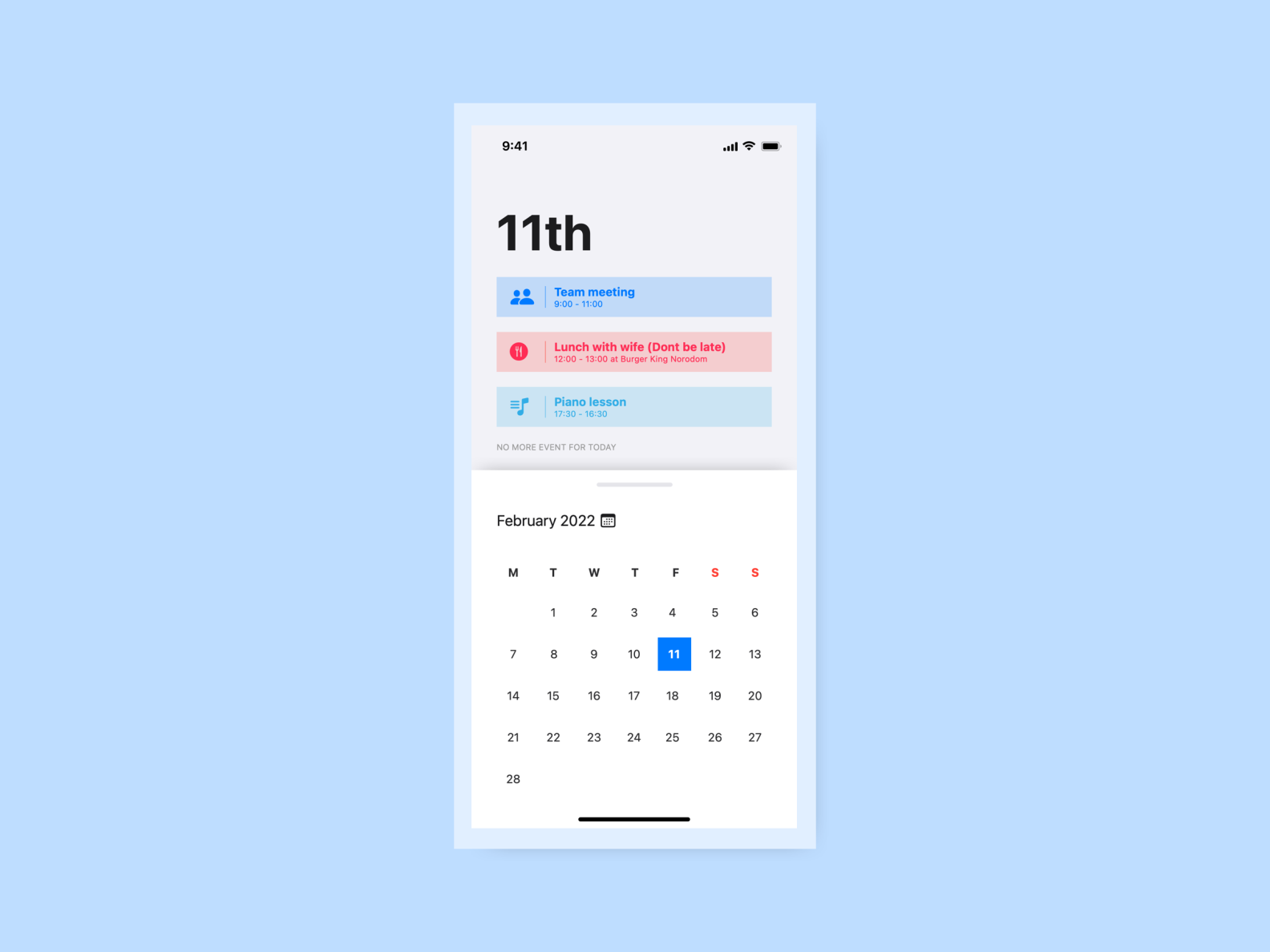 Calendar UI design by Souris on Dribbble
