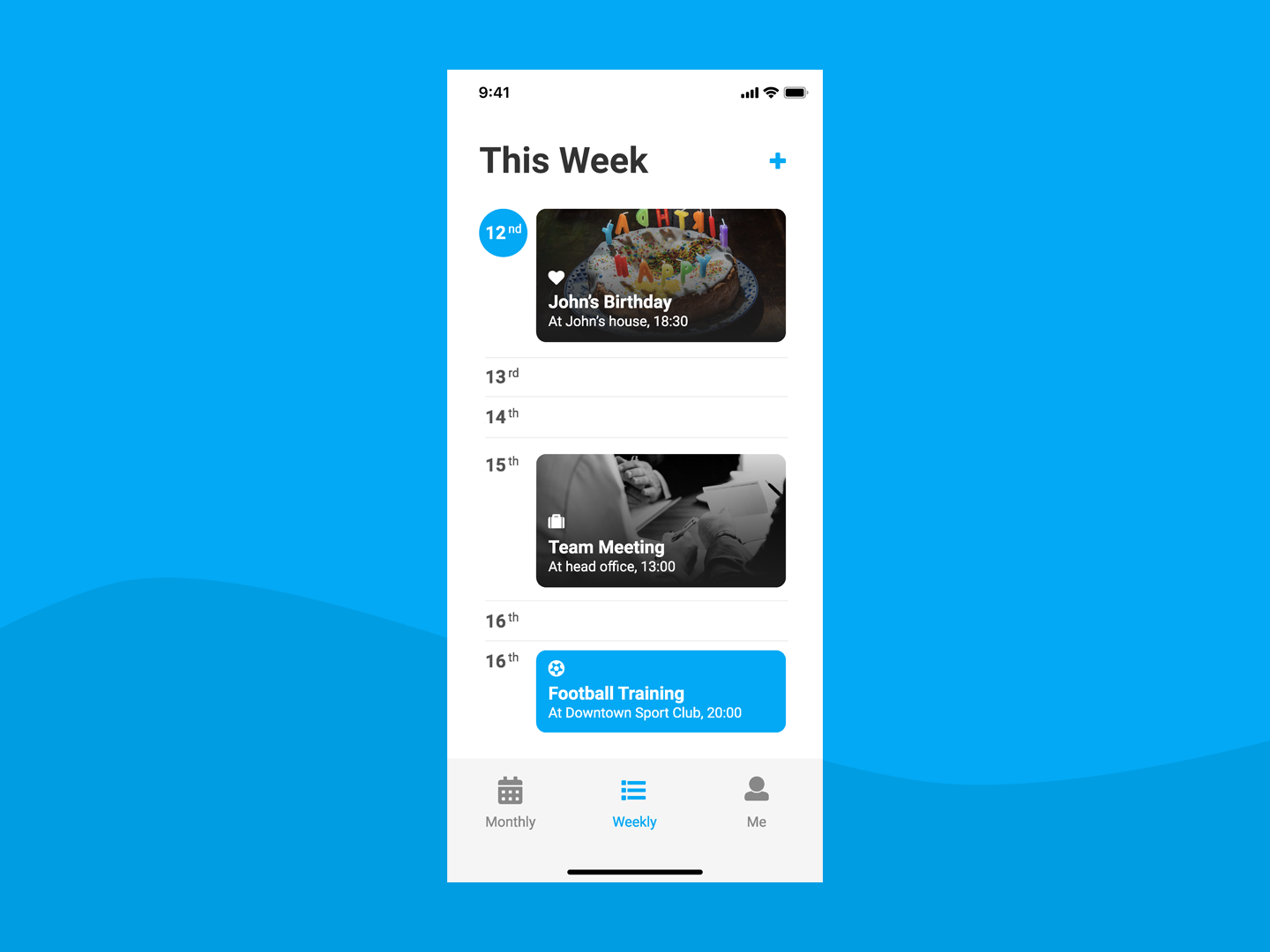 Weekly Simple Calendar by Souris on Dribbble