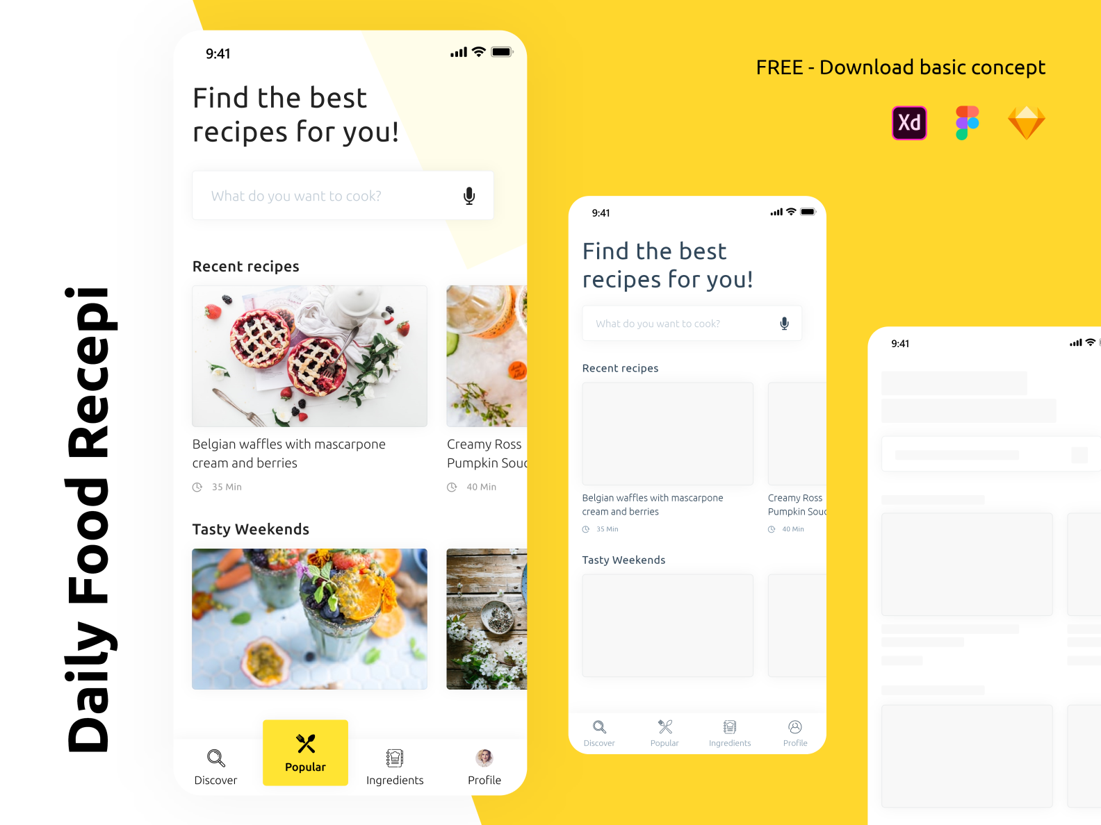 MyFood Recipe mobile App UI Kit for Sketch, XD & Figma by Dhaval Rathod ...
