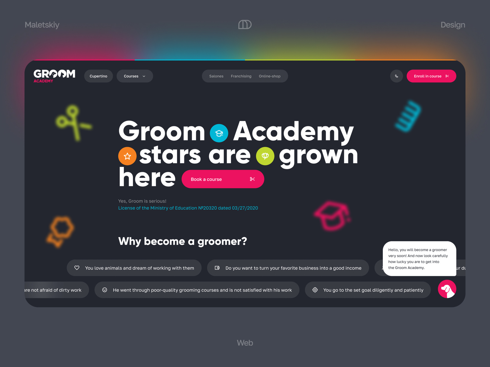 Groom Academy. Redesign website by Maletskiy Design on Dribbble