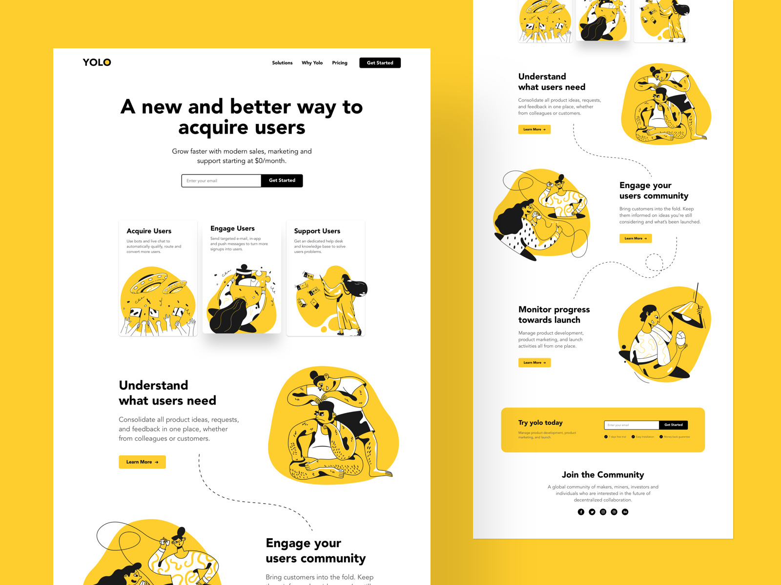 YOLO - Landing Page by Tasnim Alom Shaon for PaperCub on Dribbble
