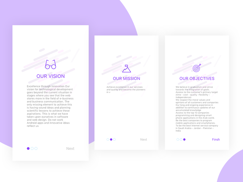 Intro pages by Amjad_Owaida on Dribbble