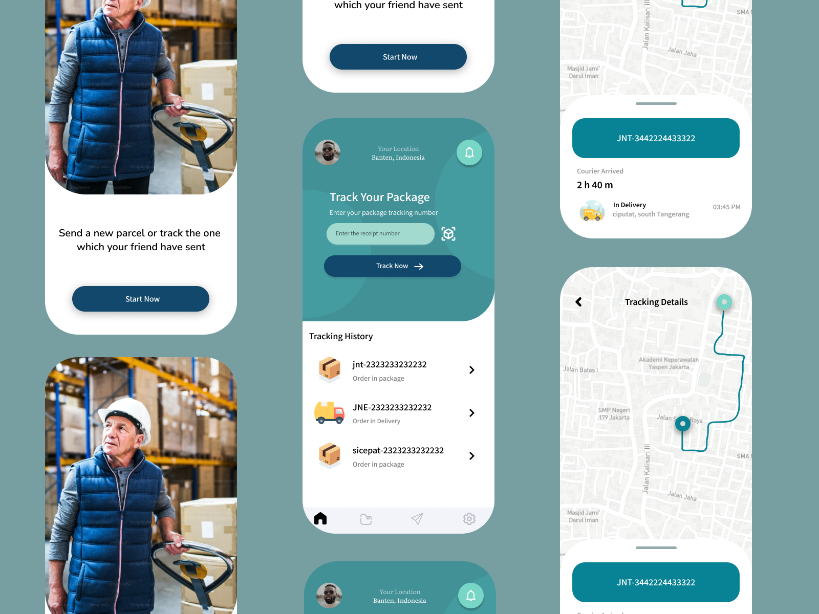Parcel Tracking app UI by abukhalidstudio on Dribbble