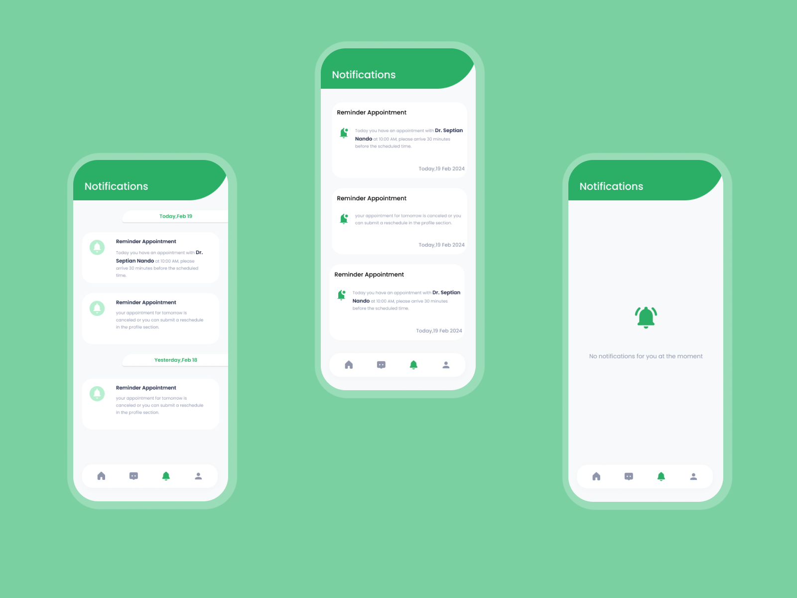Booking Doctor Notification by abukhalidstudio on Dribbble