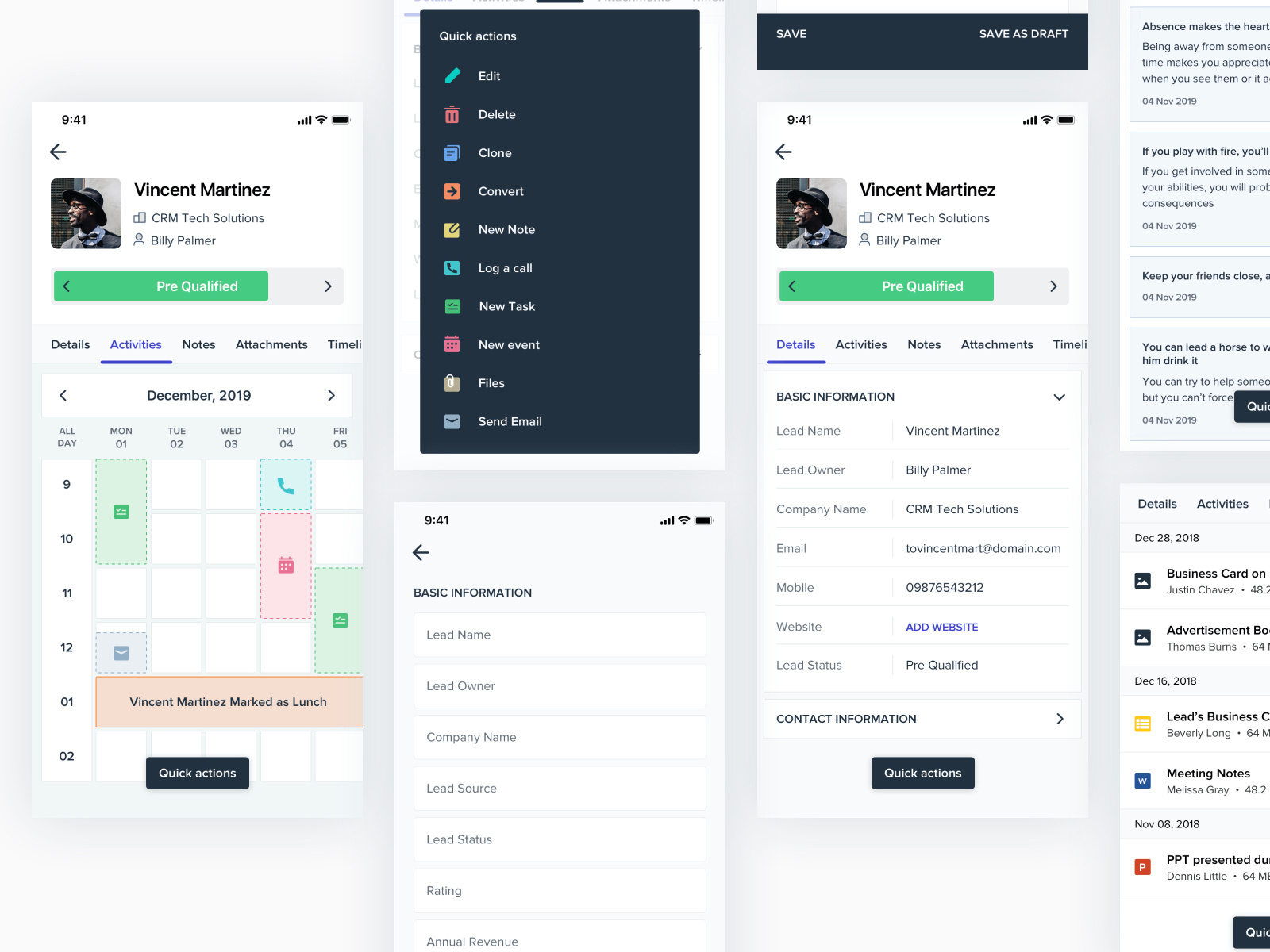 CRM Leads Detail Page by Raghunath RV on Dribbble