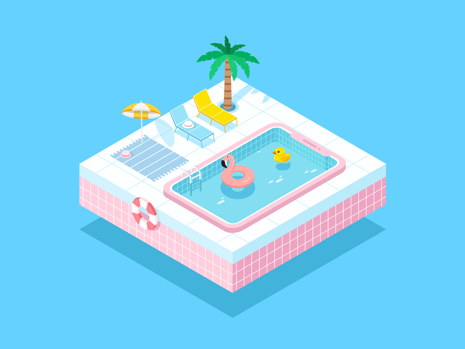 swimming pool by ClowBen on Dribbble