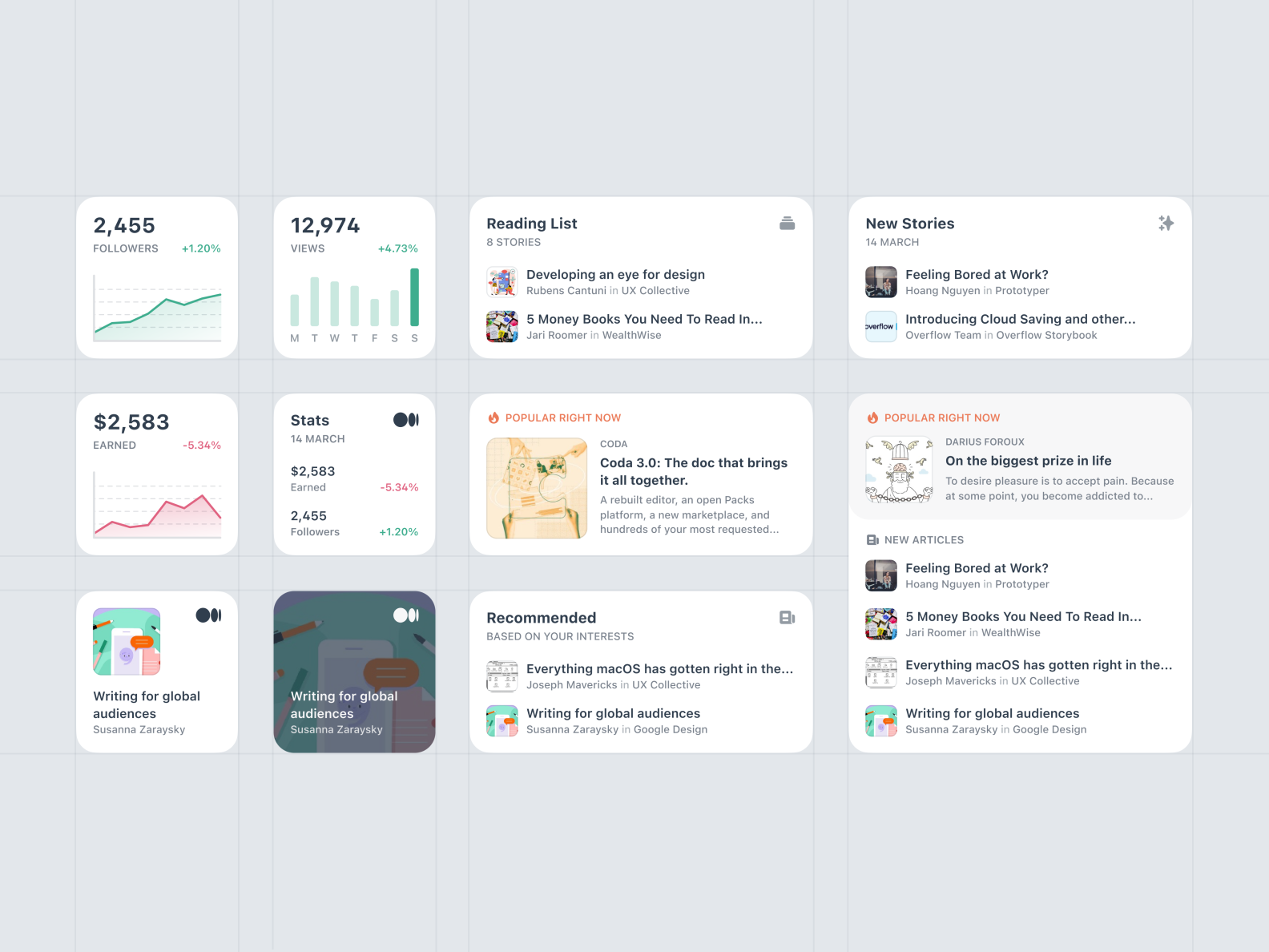 iOS Widgets for Medium by Nicat Manafov on Dribbble