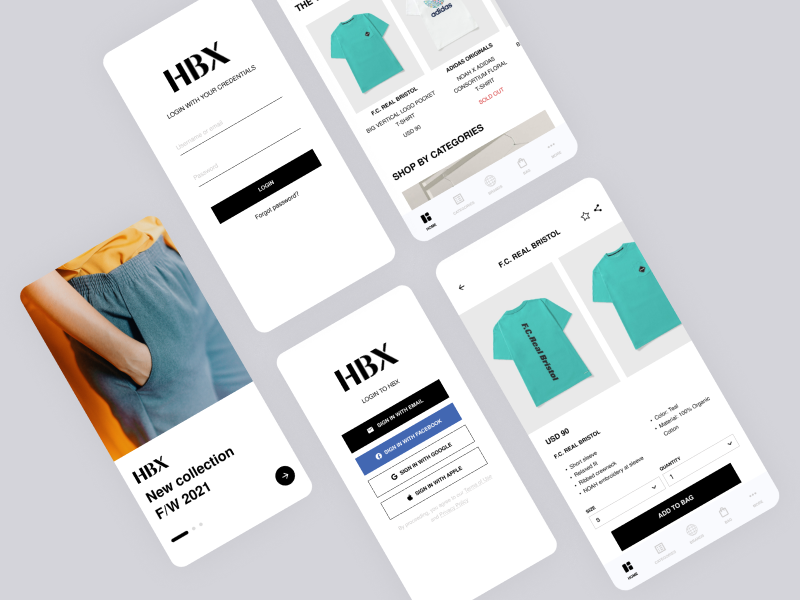 HBX App Layout Exploration by Adriana Eka Prayudha on Dribbble