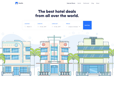 Hotel Booking Landing Page by Shahria Hossain for Prelook Studio on ...