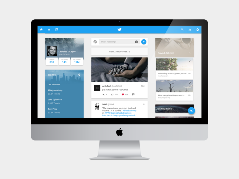 Twitter Web Redesign by Marcel Bechler on Dribbble