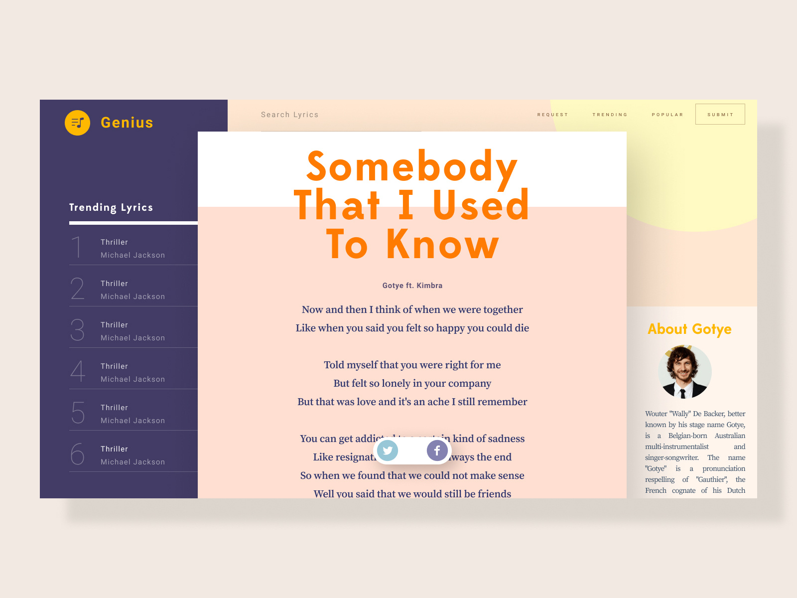 Lyrics UI by Rx Design on Dribbble