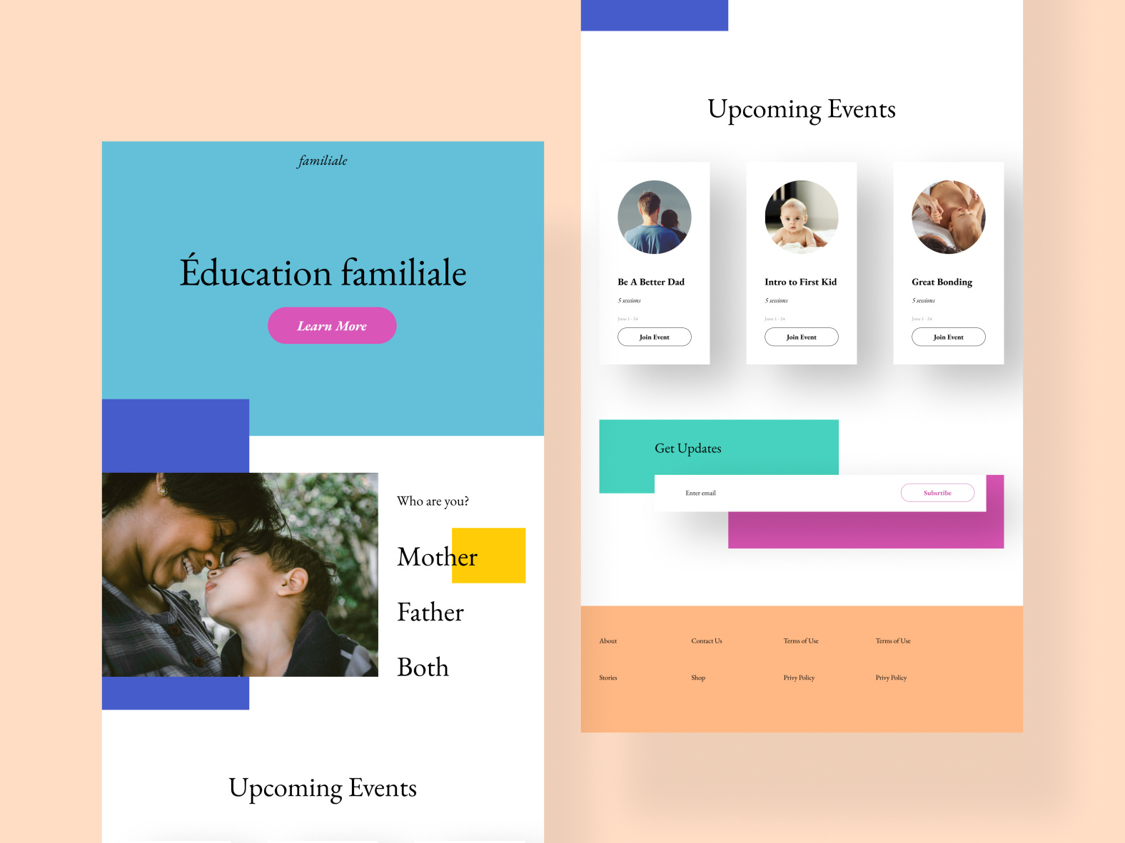 Parenting site by Rx Design on Dribbble