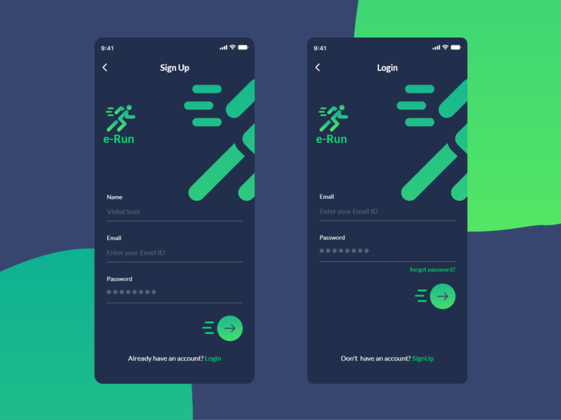 Login Signup UI design for a fitness app #dailyui #001 by Vishal Soni ...