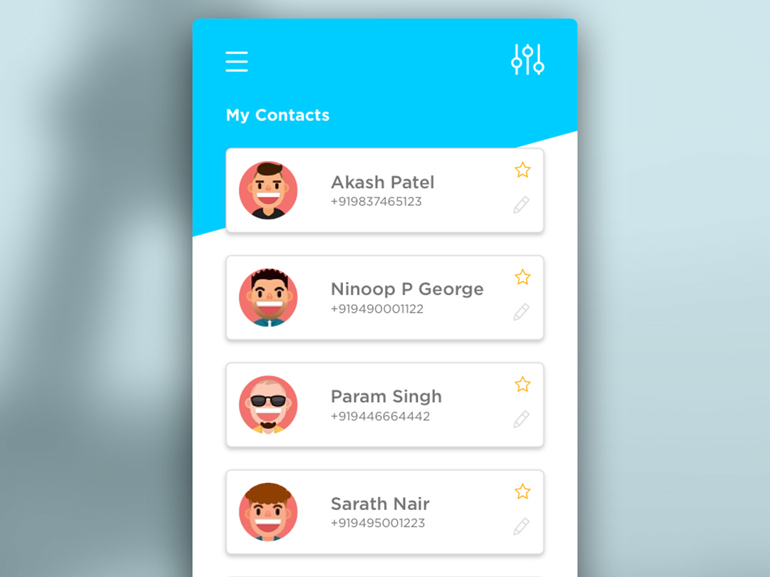 Contacts app redesign by Ninoop P George on Dribbble