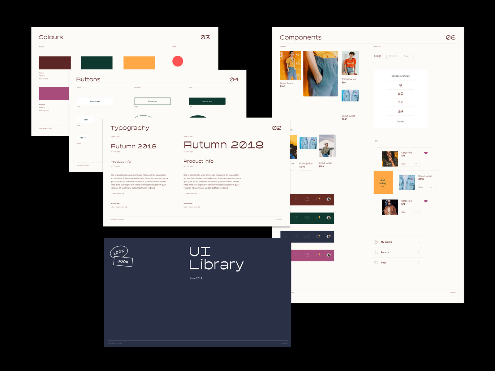 Look Book UI Library by Olivia King on Dribbble