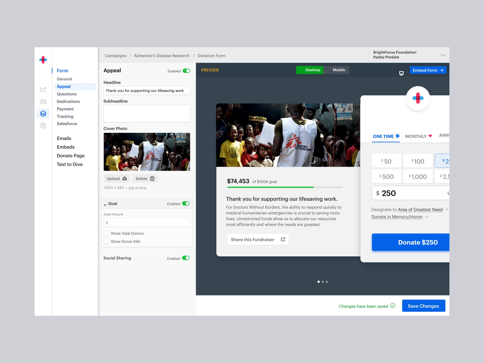 GiveForms - Donation Form Editor by Lahesh for Dreamten on Dribbble