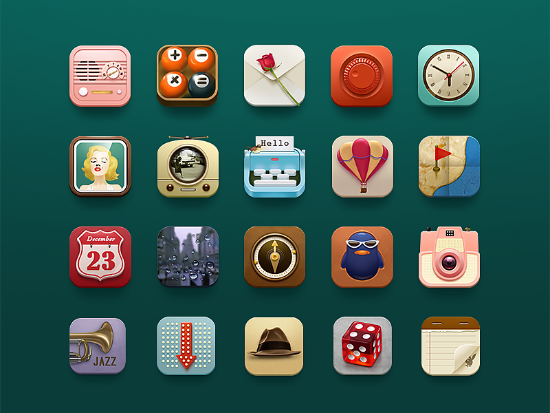 Retro style icon by zoey ho for VisualMaka on Dribbble