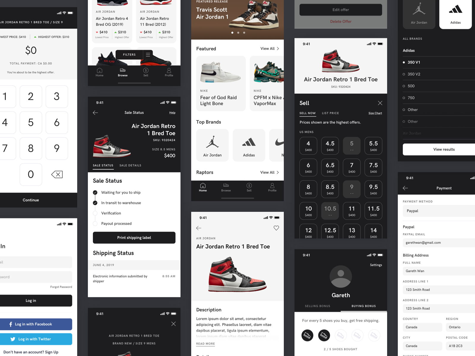 Sneaker App Screens by Gareth Wan on Dribbble