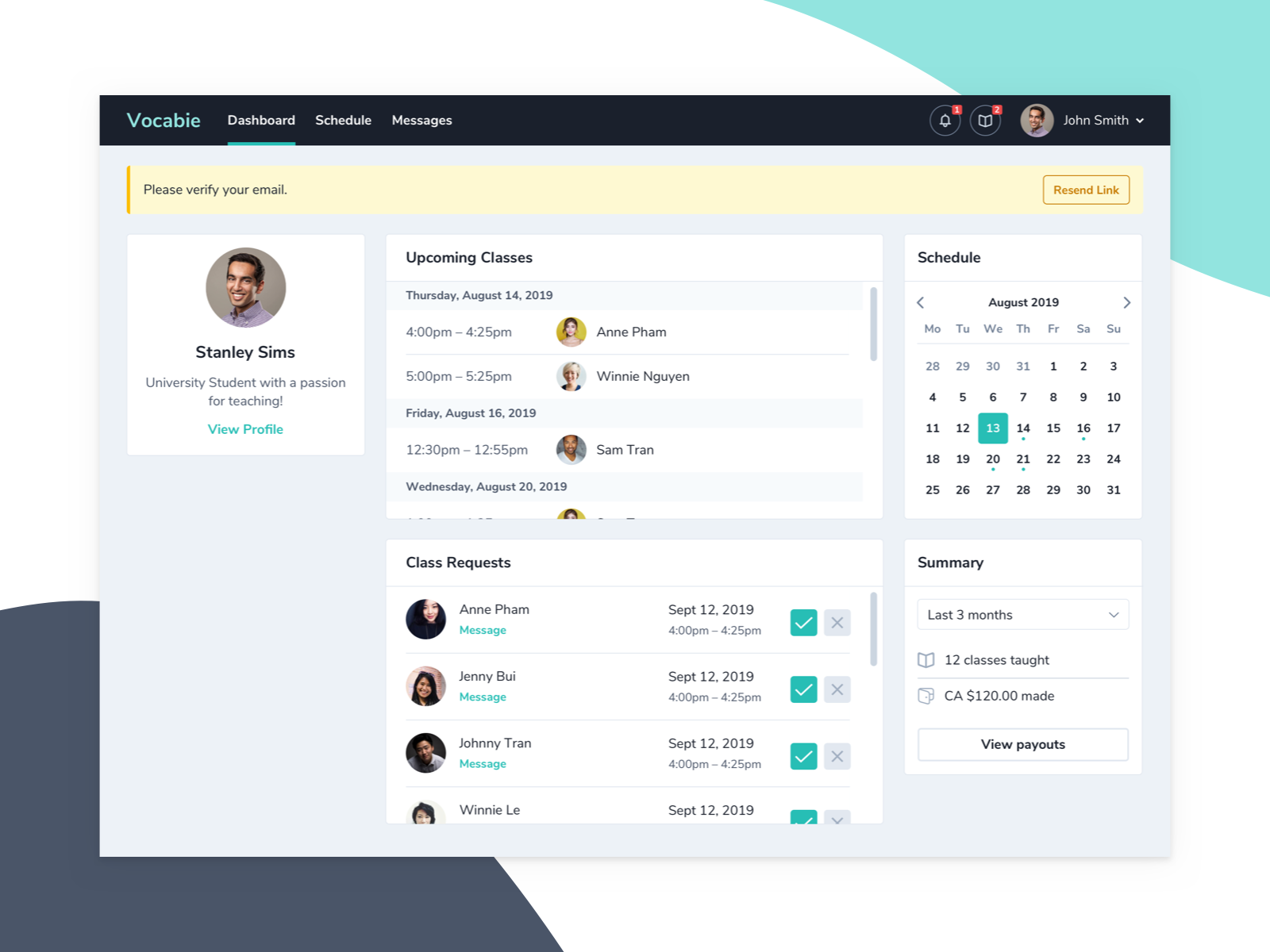 Dashboard - Teaching Platform by Gareth Wan on Dribbble