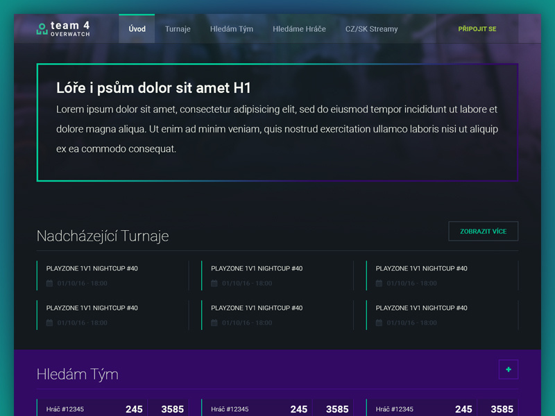 Playoverwatch.cz by Petr Procházka on Dribbble