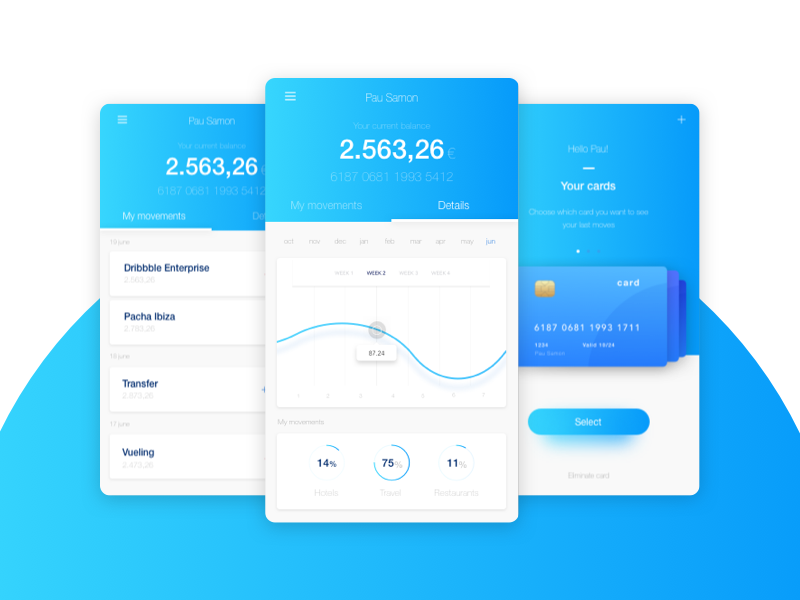 Bank UI App by David Felipe V on Dribbble