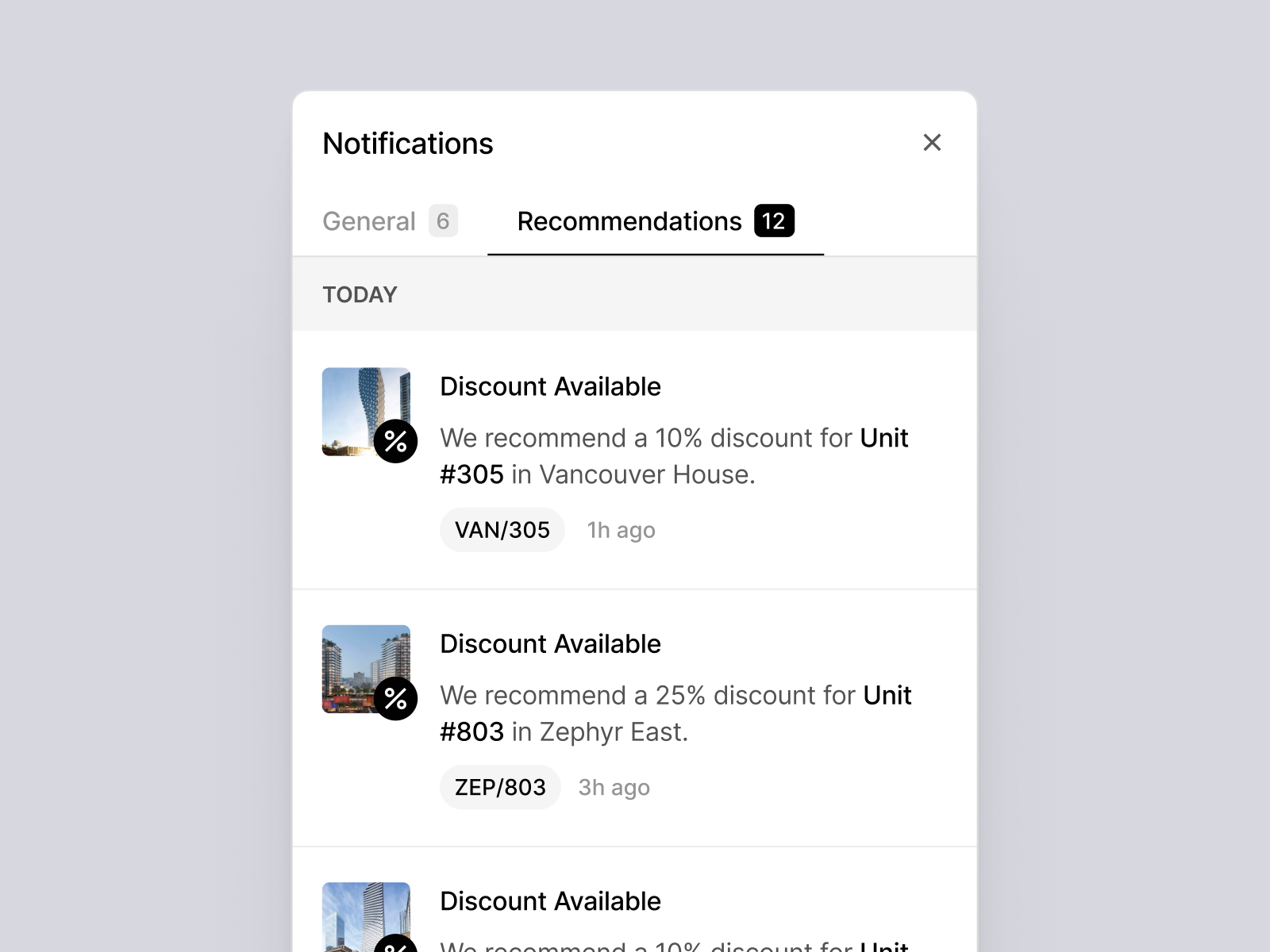 Notifications / Recommendations by Kevin Dukkon on Dribbble
