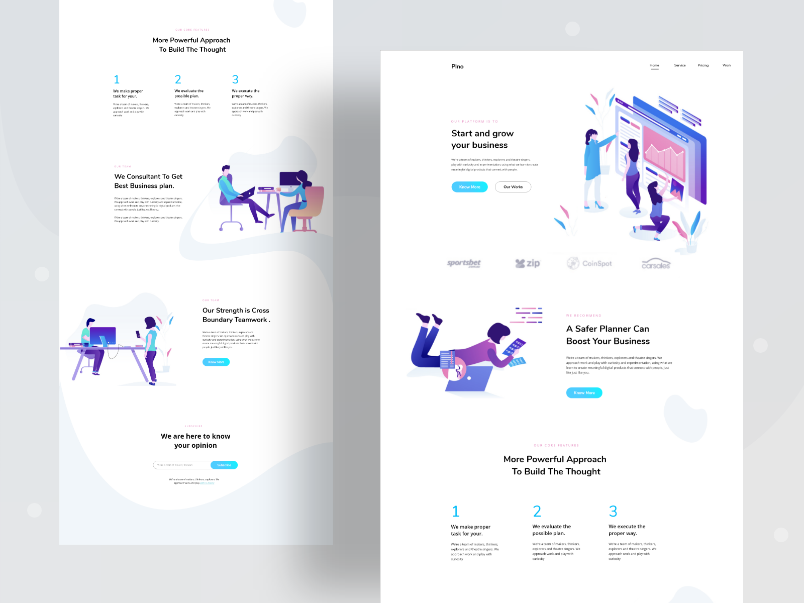 Business operation landing page by Saikat Kumar for Unflip on Dribbble