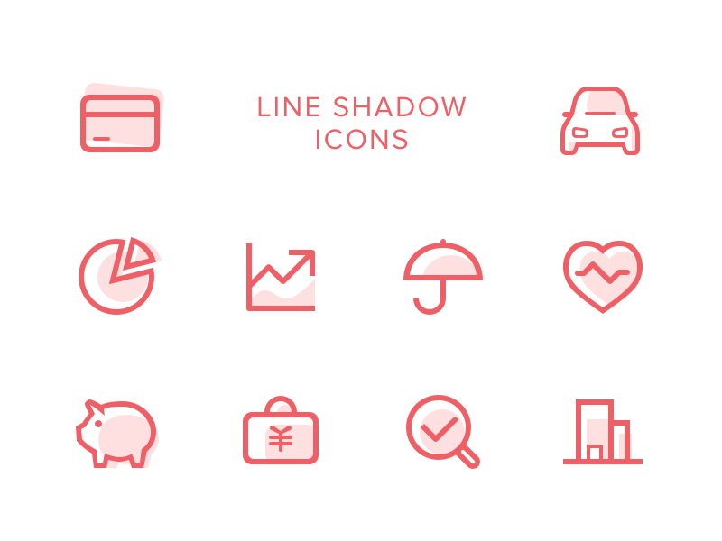 Line shadow icons by QIAN on Dribbble