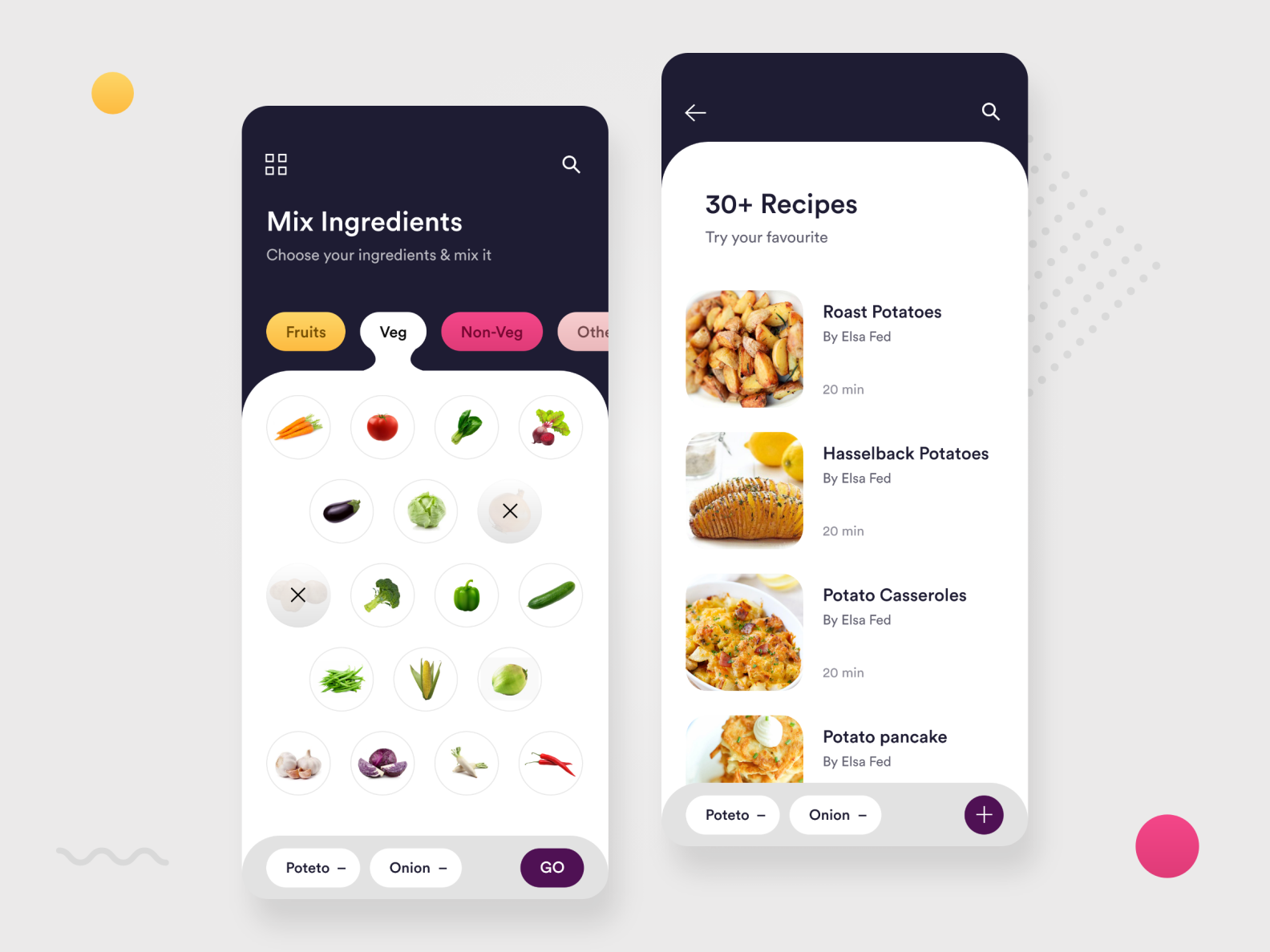 Find Recipes by Aleena on Dribbble