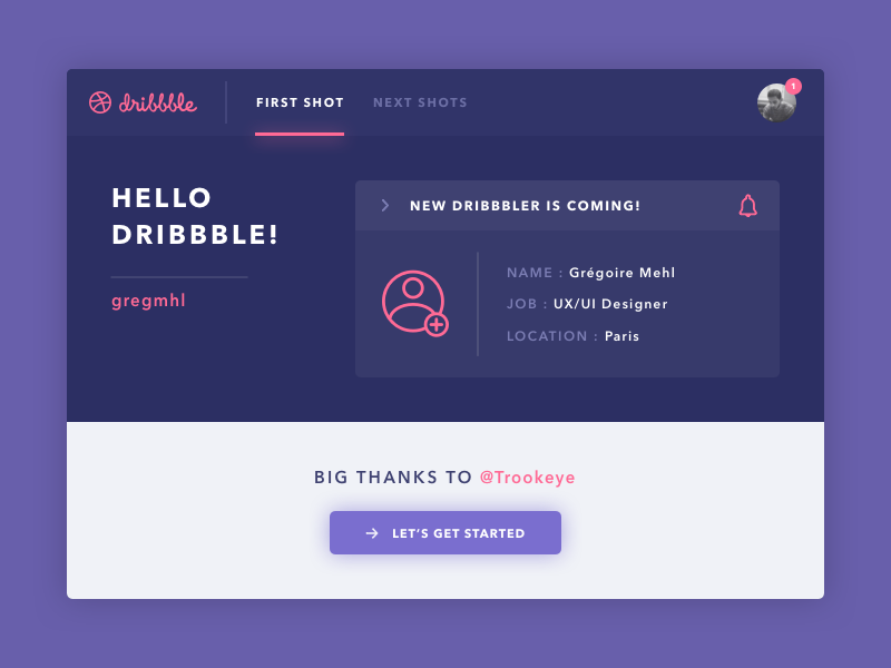 Bonjour Dribbble! by Grégoire Mehl on Dribbble