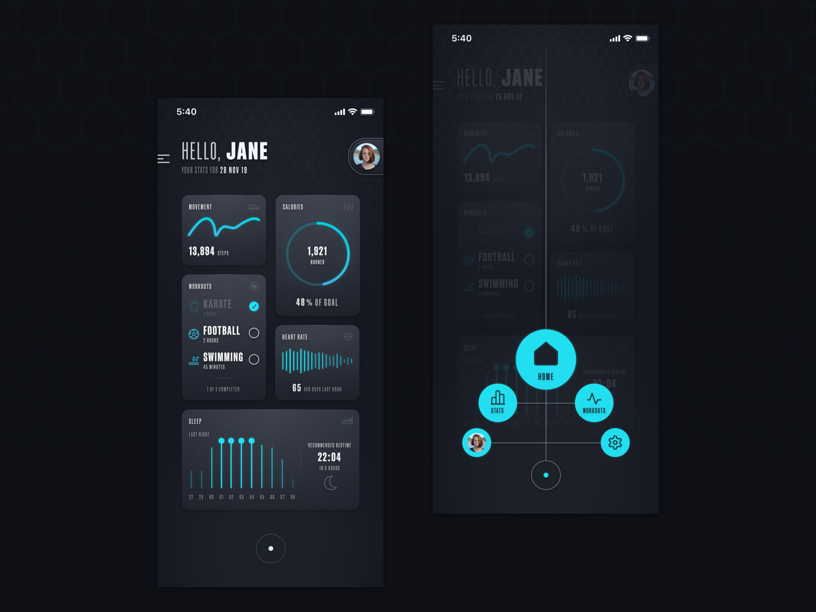 Life Dashboard App by Jamie Syke on Dribbble