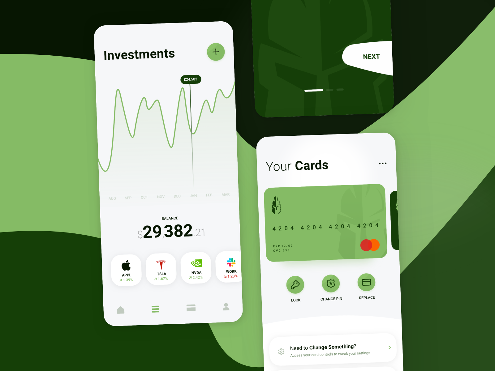 Banking / Investment UI Kit - Concept 2 by Jamie Syke on Dribbble