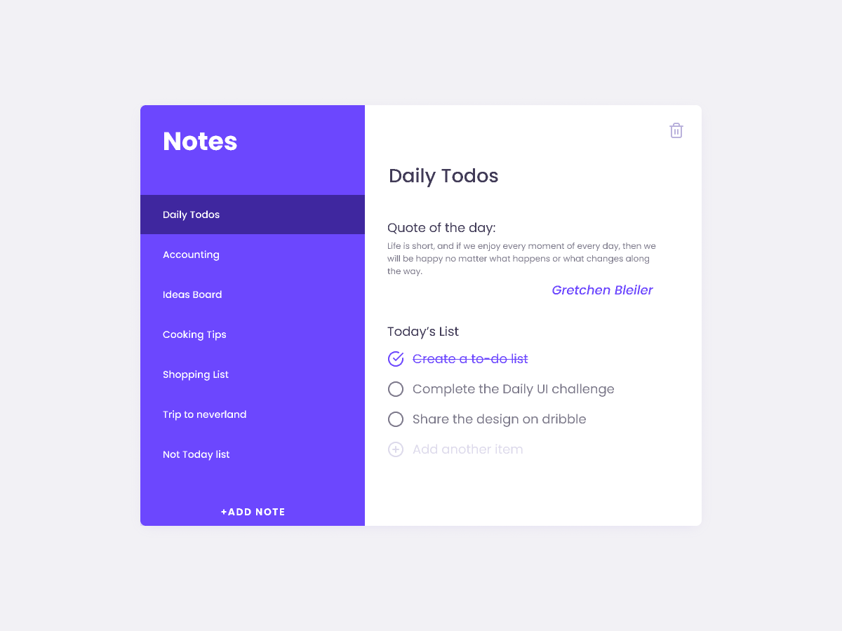 Daily UI #065 - Notes Widget by Himanshu Godara on Dribbble