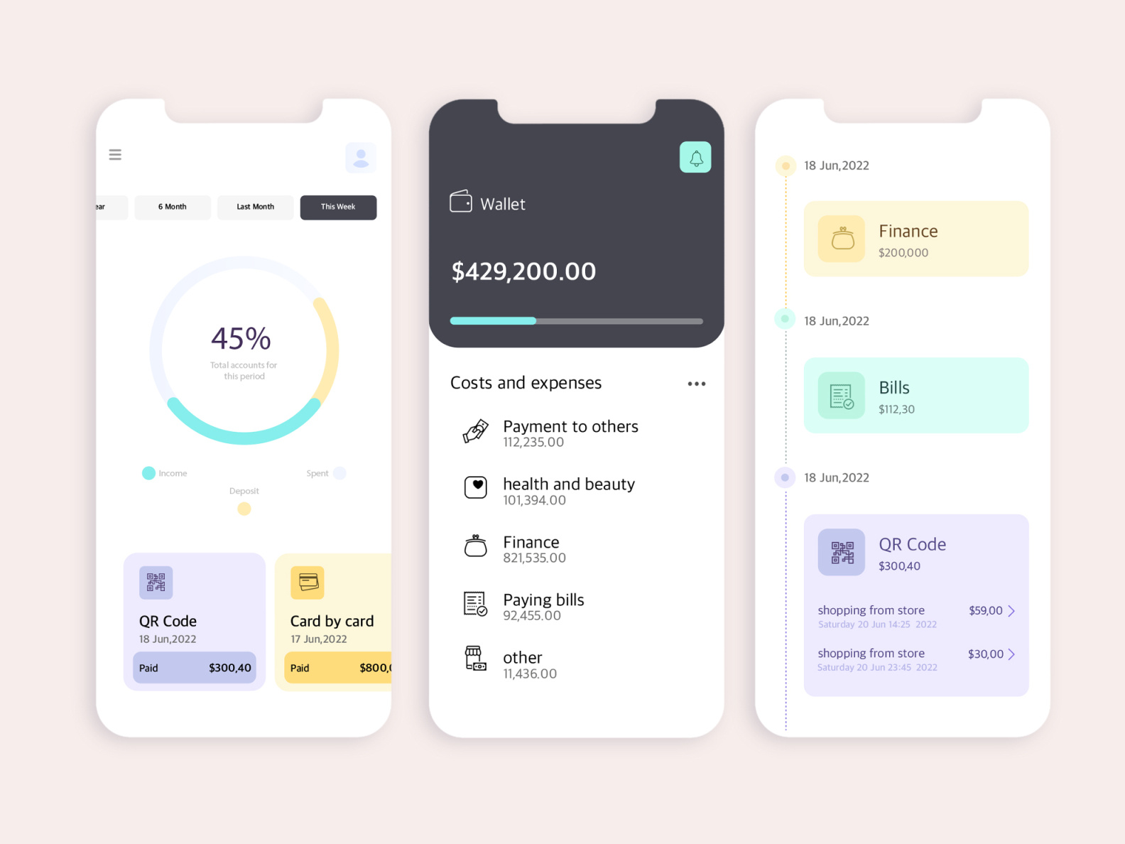 Payment mobile app design by Aysan Deghati on Dribbble