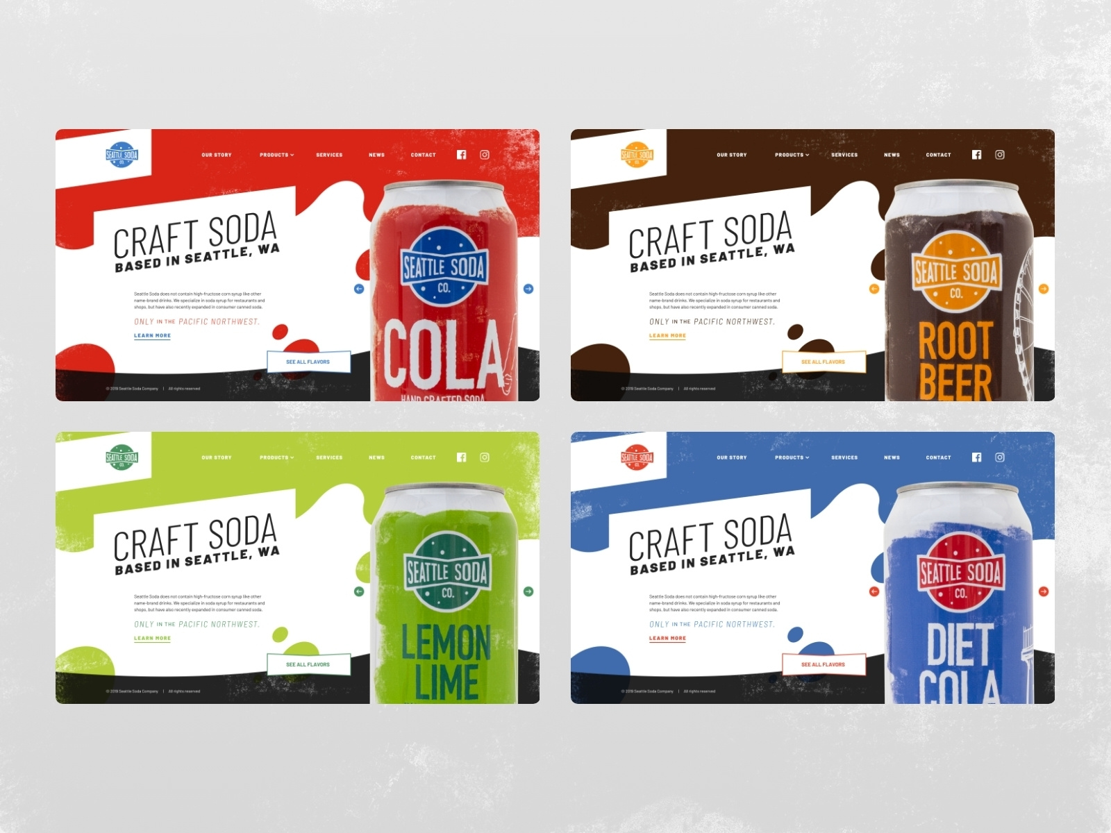Seattle Soda Company - Unused Web Design by Kameron Simpson on Dribbble