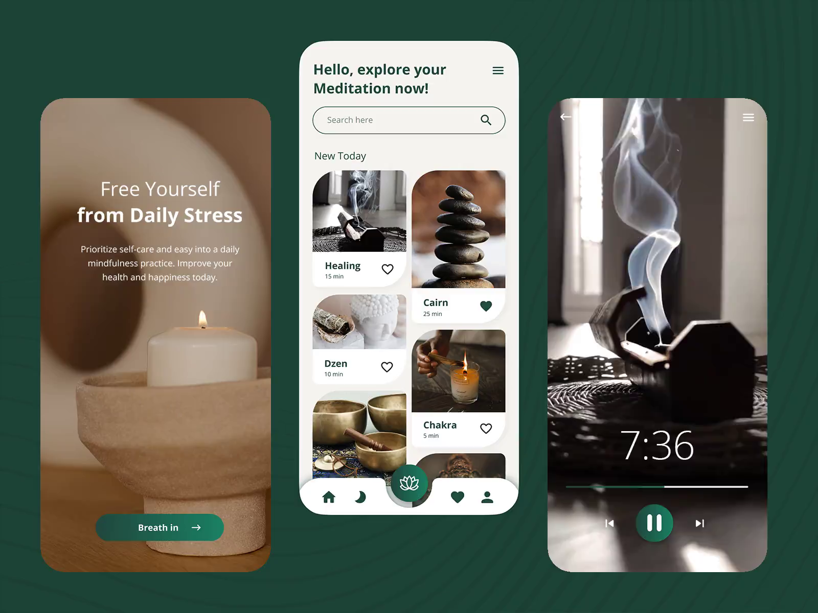 Meditation App by Lizzy Daien for Uptech on Dribbble