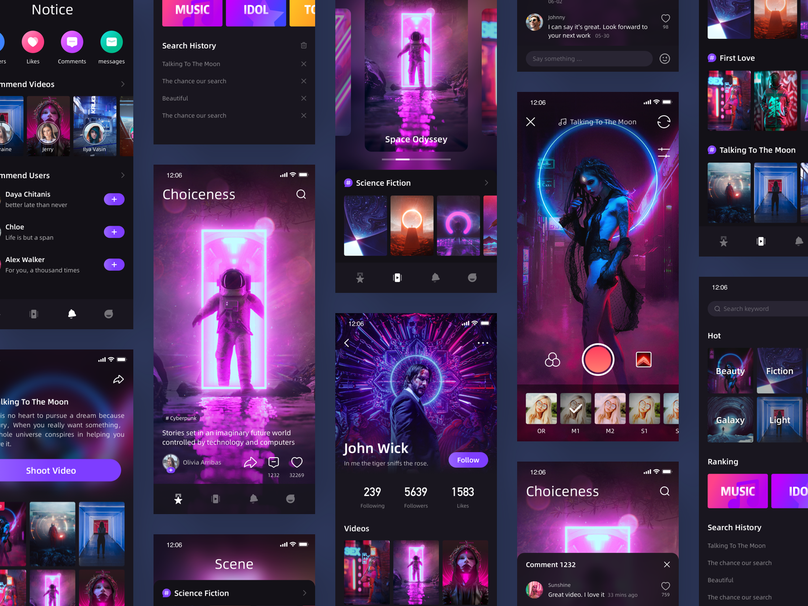 Short Video App UI 4 by Jerry_W on Dribbble