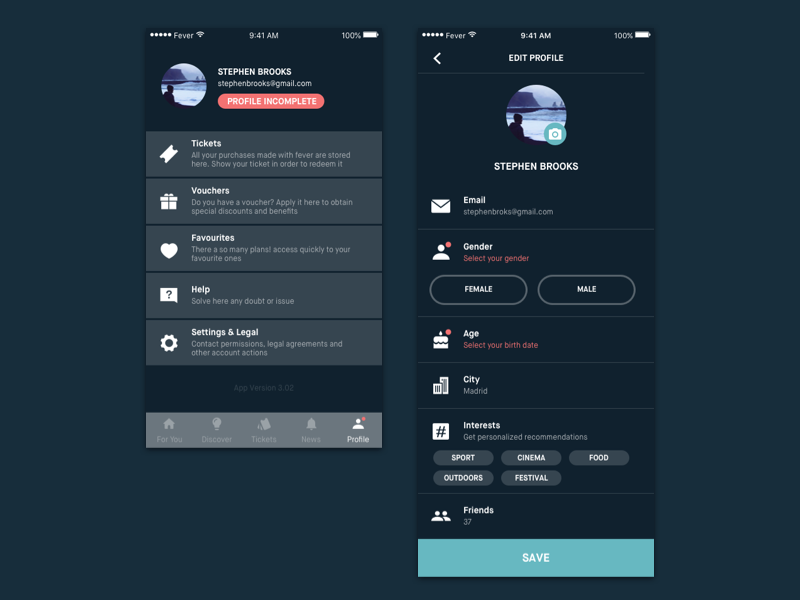 Dribbble - User Profile.png by Soraya Gil