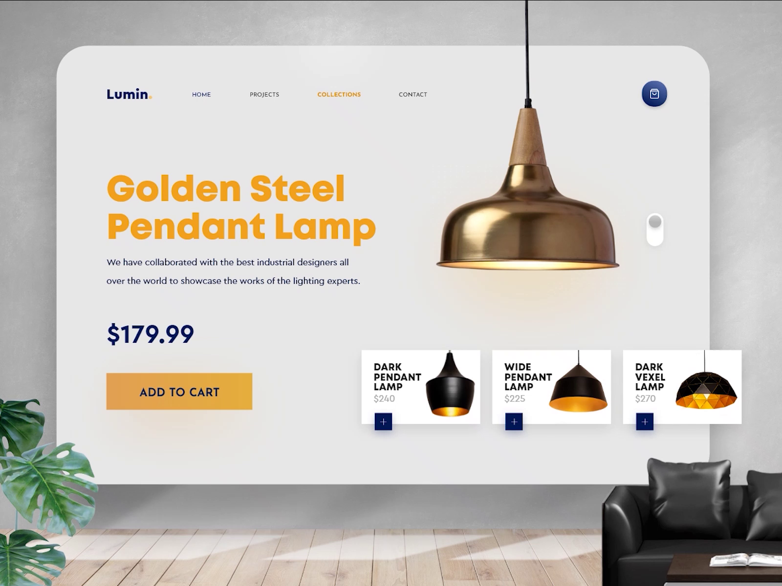 Hanging Lamps Collection UI Website Mockup by Gio Atinen 🚀 for ConvrtX ...