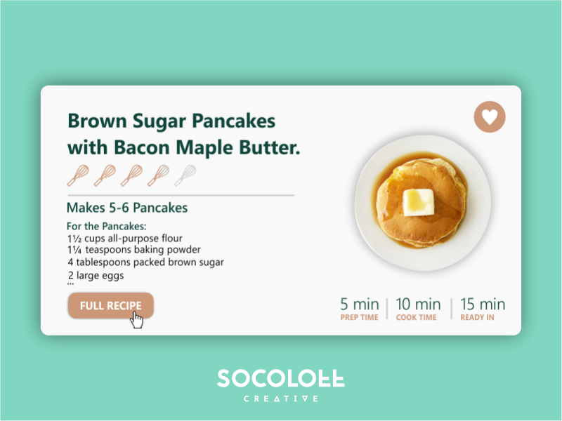 Recipe Card Ui User Interface by Alex Socoloff on Dribbble