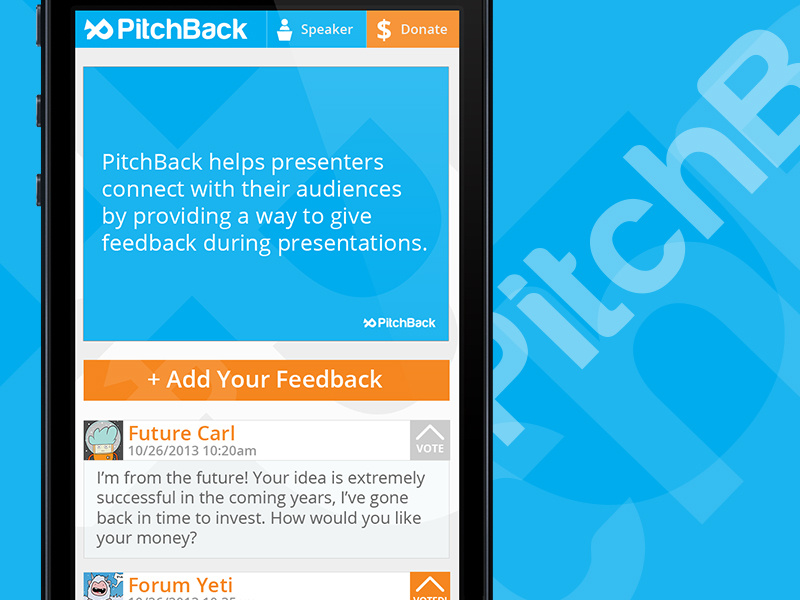 Pitchback App Snapshot by Coty Beasley on Dribbble