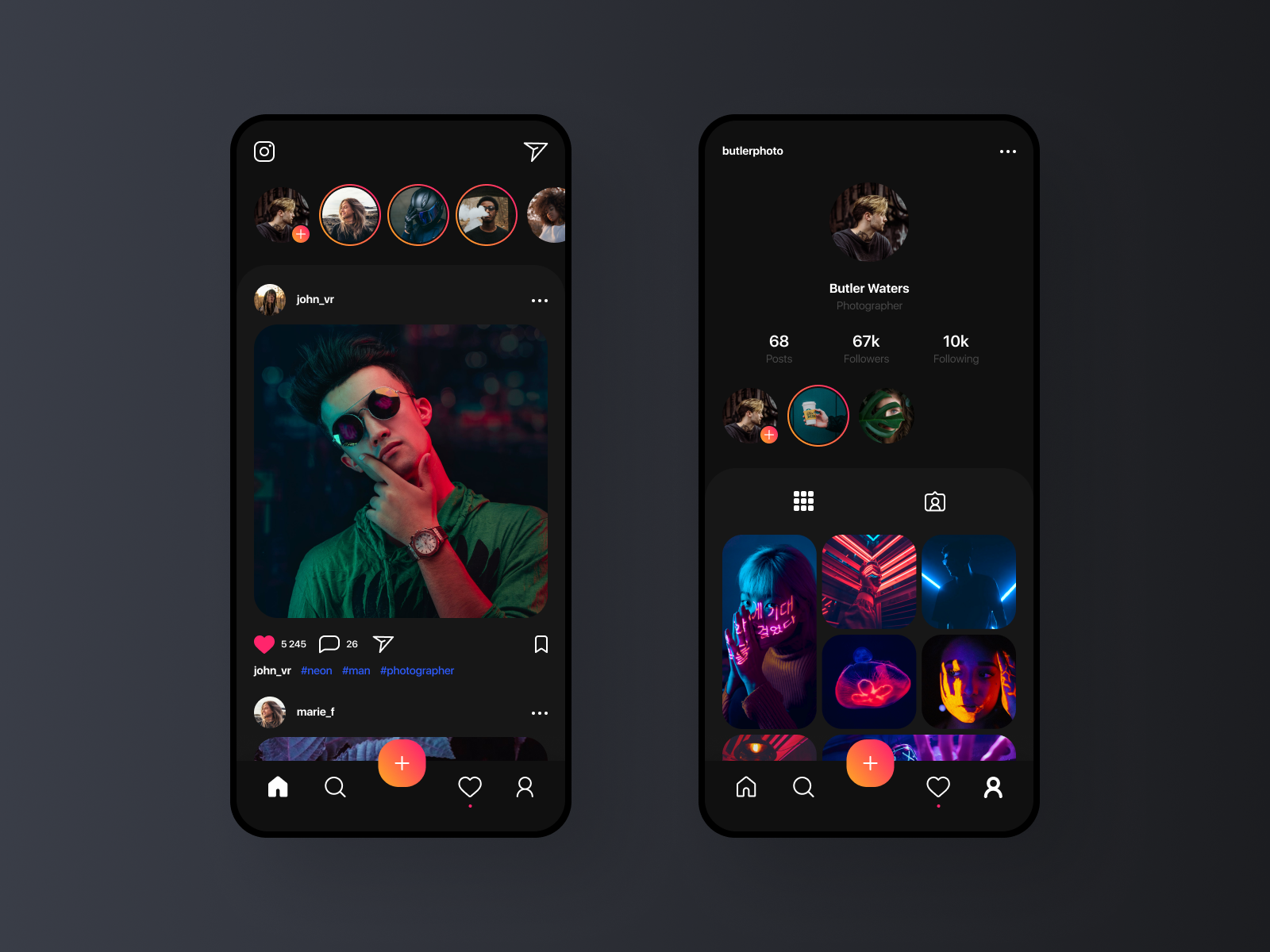 Instagram Redesign Visual Concept Night Mode by Dmitry Mikhaylov on ...