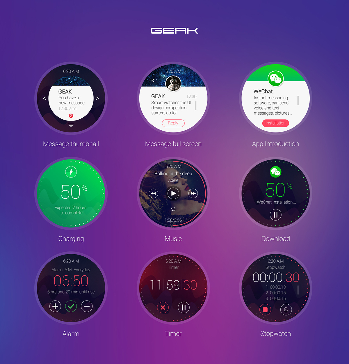 Smart Watch Interface Ui Kit by SEE on Dribbble