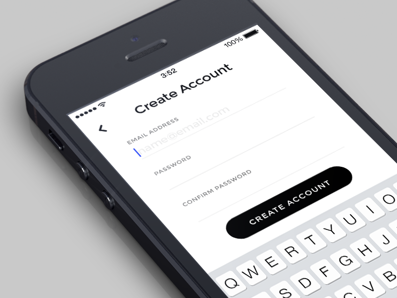 Dead simple sign up by Nic Stauber on Dribbble
