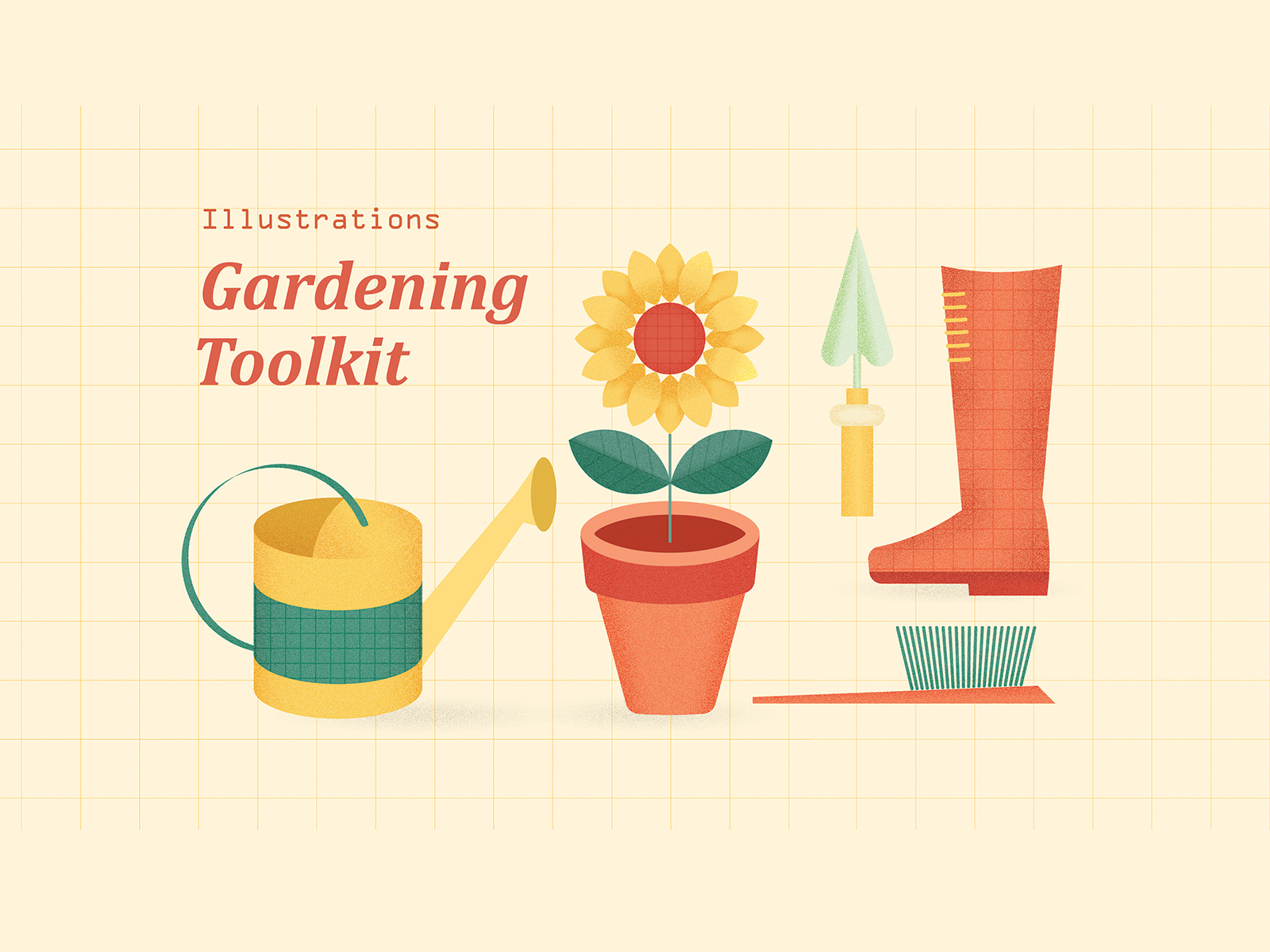 Garden Tools- Illustration by ishkirat Kaur on Dribbble